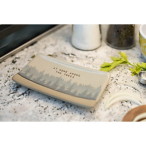 Demdaco At Home Among the Trees Blue 6 x 3.5 Stoneware Everyday Kitchen Rectangle Spoon Rest