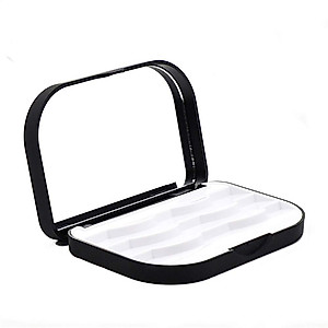 YiQiYi Cosmetic Case Empty Eyelashes Storage Case with Makeup Mirror Holder Box Fake Eyelash Packing Travel Storage Case Eyelashes Bag(Black)