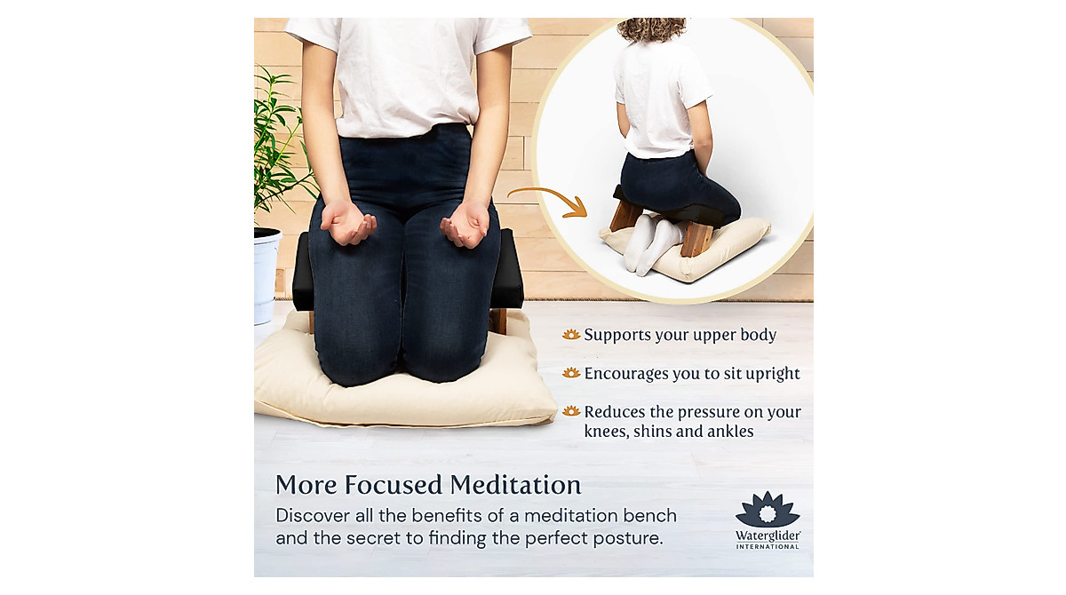 Waterglider Meditation Bench - Zen Black Acacia Wood