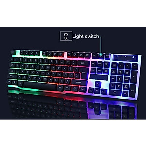 OJOINK Gaming Keyboard and Mouse Combo, LED Colorful Keyboard,for PC/Laptop (Size : 1)
