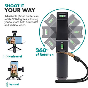 Movo Smartphone Vlogging Kit with Wireless Lavalier Microphone, Mini Tripod, and Rotating Phone Holder for Tripod - Wireless Lapel Microphone for iPhone and Android Smartphones, DSLR Camera, and More