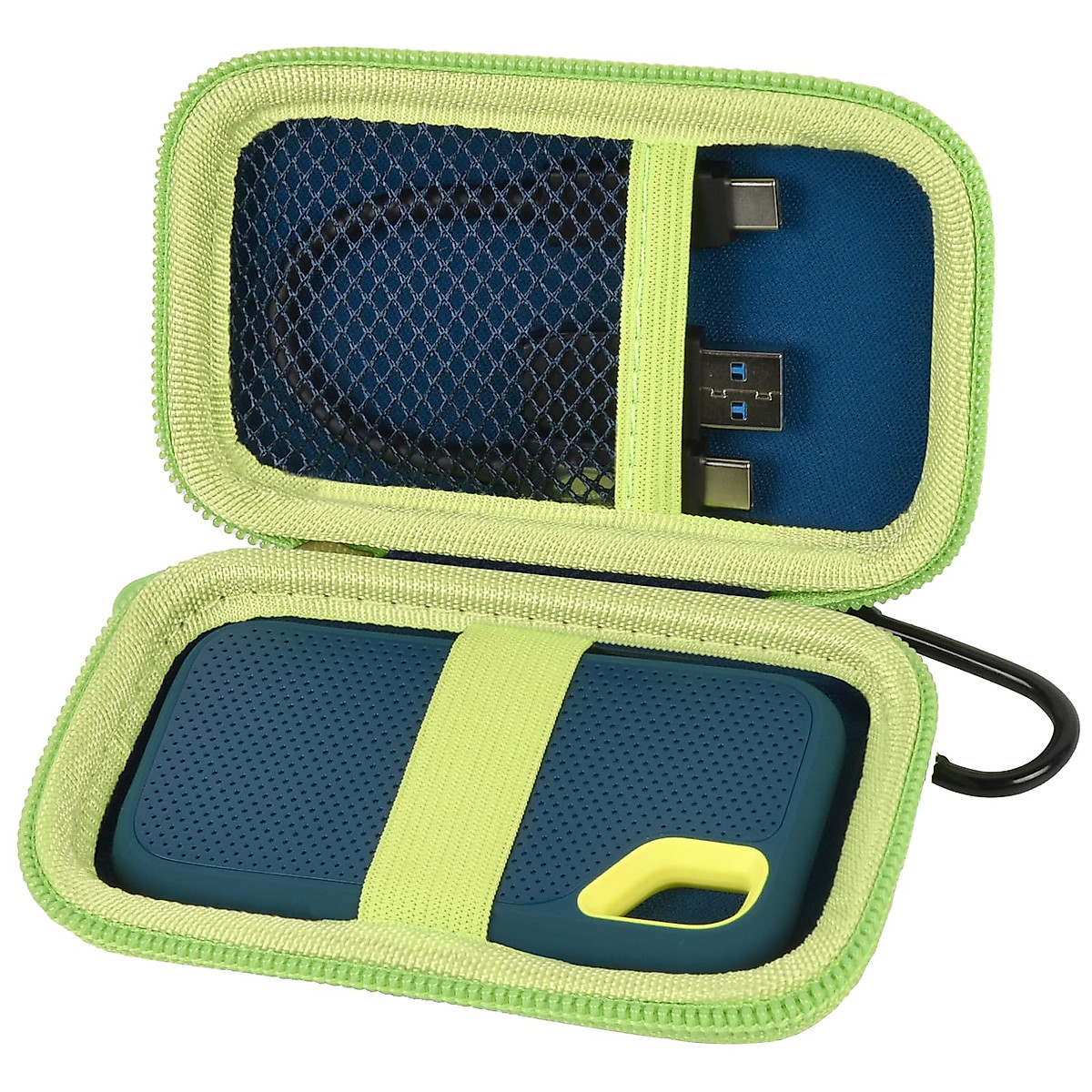 Case Compatible with SanDisk 1TB 2TB 500GB 4TB/for SanDisk PRO Extreme Portable SSD, External Solid State Hard Drive Storage Holder for SDSSDE61/ SDSSDE60/ SDSSDE81/SDSSDE30/SDSSDE60 (Box Only)(Green)
