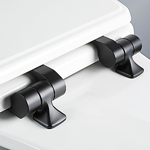 Mayfair 826MBSL 000 Benton Toilet Seat, 1 Pack Round, White with Matte Black Hinges