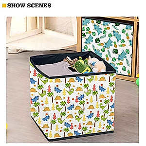 Dremagia Collapsible Storage Box Cube Open Large Toy Bin Organizer for Kids Room Nursery, Blue Butterfly
