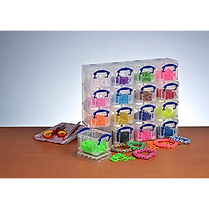 Really Useful Organiser, 16 x 0.14 Litre Storage Boxes in a Clear Plastic Organiser and Clear Boxes