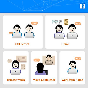 IPD IPH-160 Phone Headset with Noise Cancelling Microphone for Office and Call Center-Compatible with Avaya 1608 1616 9601 9608 9611 9611G 9620 9621 9630 9631 9640 9641 9650 9670 J139 J159 J169 J179