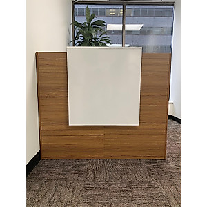 UGOS ICN 53" Modern Reception Desk, Multifunctional Modern,Transaction Countertop, Laminate Desktop, Standing Front Table for Office, Home, School, Salon, Spa - Teak and White