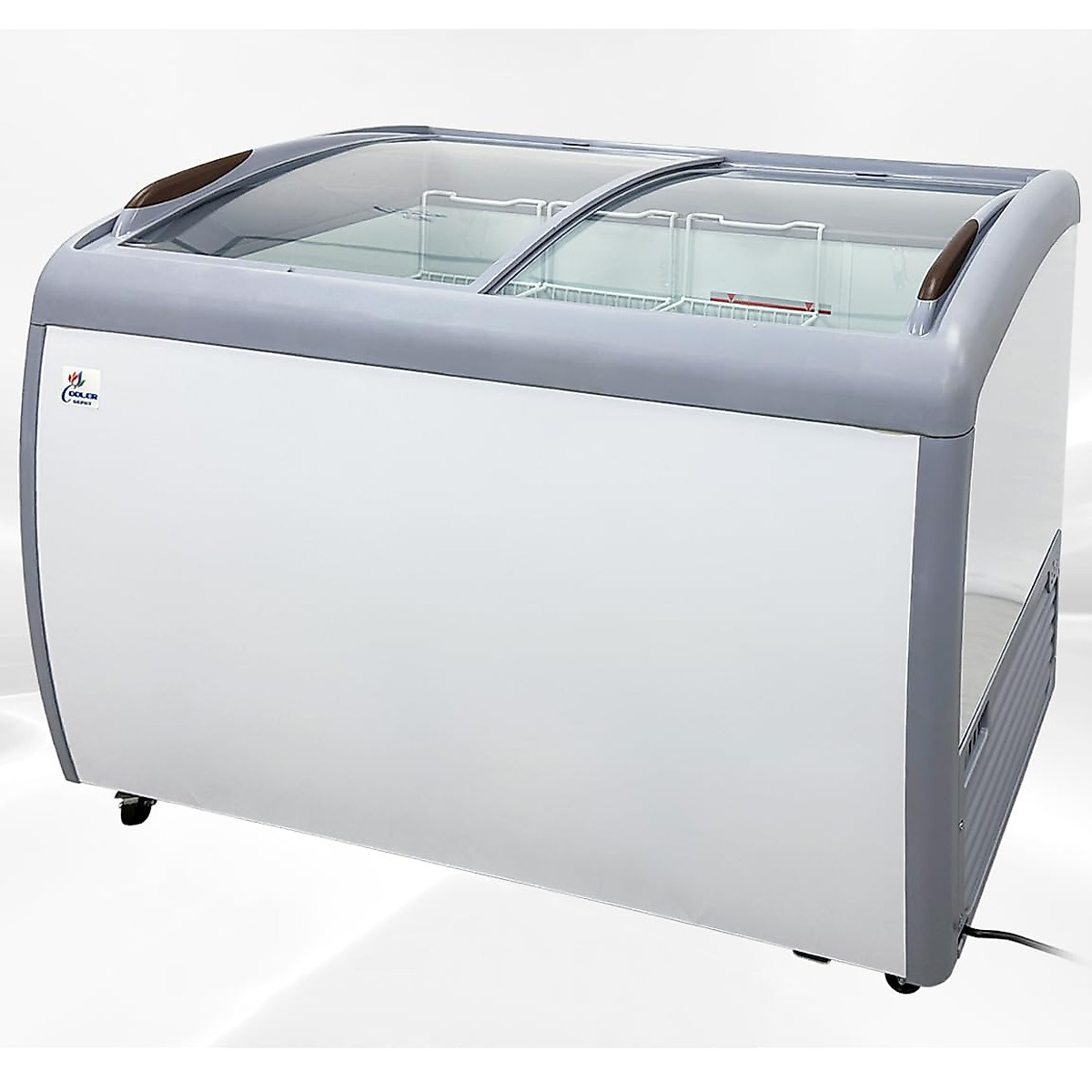 Chest Freezer Glass Door slide Commercial Ice Cream Freezer 49" White Stand Alone Curve Display Top w/Storage Baskets - 13 Cu.Ft…XS-360YXL