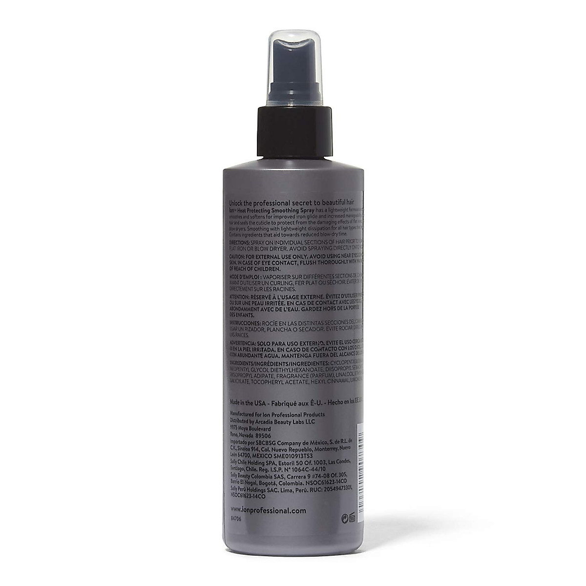 ion Smoothing Heat Protectant Spray, 8 fl oz, Vegan, Paraben Free, Lightweight, Improves Manageability, Reduces Drying Time