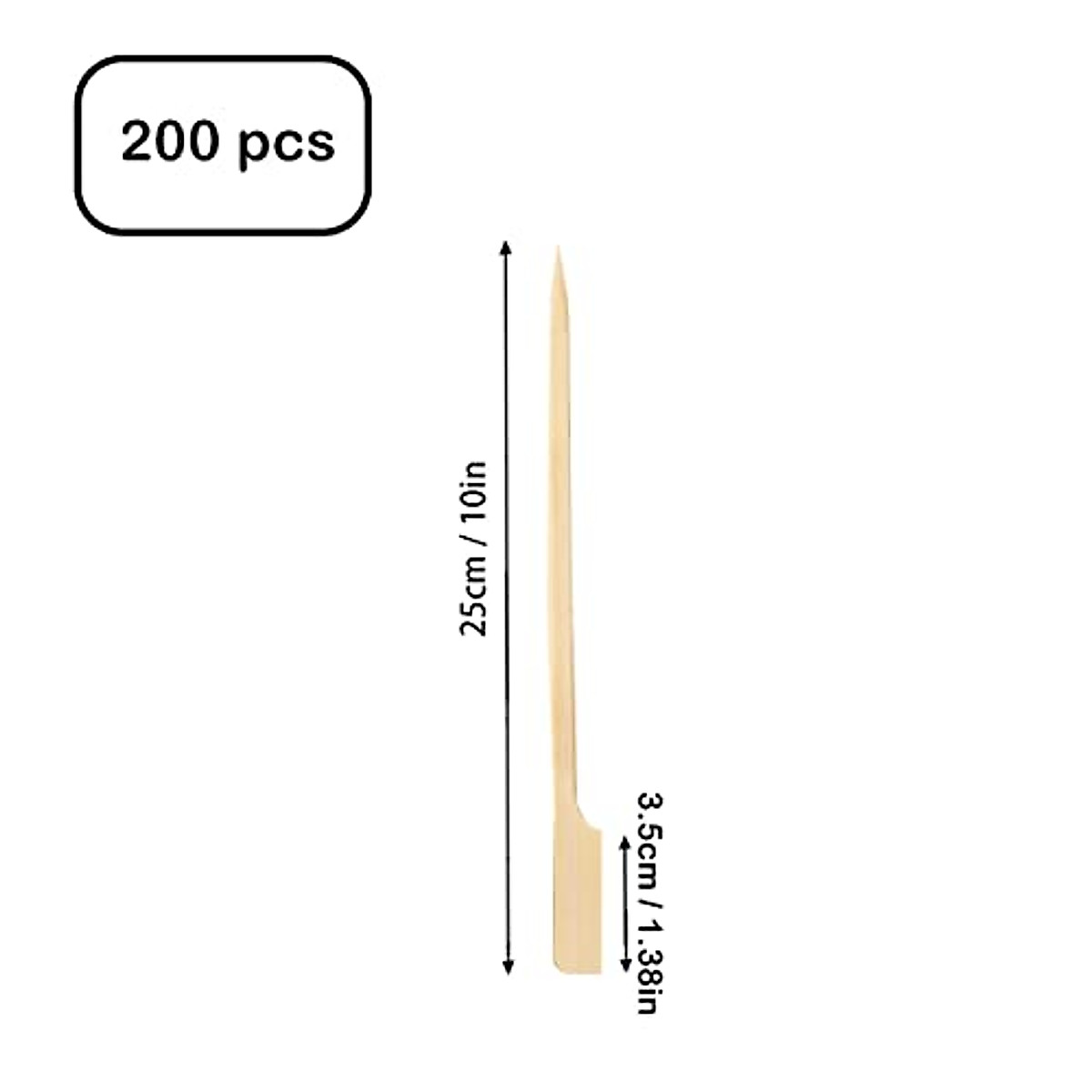 Bamboo Paddle Picks 200 PCS 10Inch Bamboo Kabob Skewers Wooden Skewer Sticks Grill Skewers BBQ Sticks Cocktail Picks for for Drinks Appetizers BBQ Fruit Kabobs Barbeque Snacks