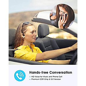 NANAMI Bluetooth Headset, Bluetooth Earpiece V5.0, 320Hrs Ultralight Headphones with Rotatable Mic, Hands-Free Earphones, Noise Cancelling, in-Ear Earbuds for iPhone Android Cell Phone/Laptop/Trucker