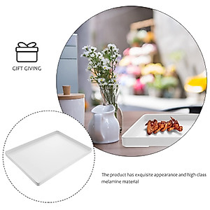 Zerodeko Dessert Trays Rectangular Tray White Melamine Design Board Snack Dessert Tray