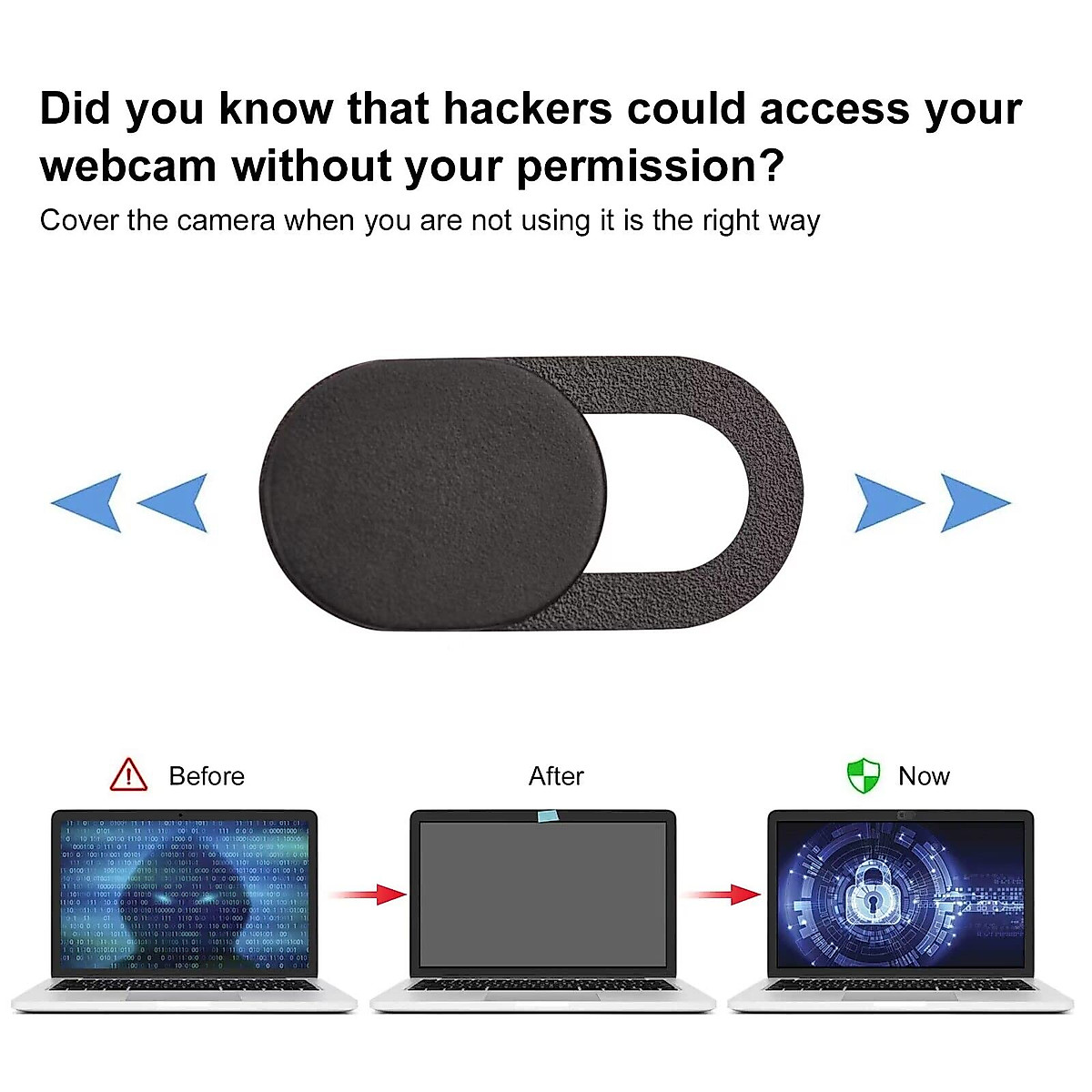 Webcam Cover, Halalili [2 Pack] 0.027 Inch Ultra-Thin Web Camera Cover Slide Compatible with MacBook, Laptop, PC, Computer, iMac, iPad, iPhone 8/7/6 Plus, Protect Your Privacy and Security