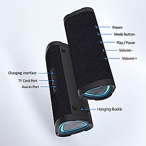 Vanzon Bluetooth Speakers V40 Portable Wireless Speaker V5.0 with 24W Loud Stereo Sound, TWS, 24H Playtime & IPX7 Waterproof, Suitable for Travel, Home&Outdoors