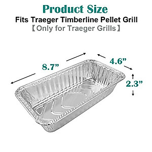 EasiBBQ Aluminum BBQ Foil Grill Drip Pans, BAC404 Grease PAN Liner for Traeger Timberline Pellet Grills, 15 Pack
