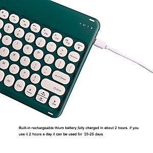 ElecMosWN Urtra Slim Bluetooth Keyboard for iPad Mac,Compact Rechargeable Wireless Keyboard for iPad,iPad Pro/Mini/Air,iPhone,MacBook,Windows Laptop Surface Pro Android Tablet Smartphone(Green)