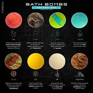 Bath Bombs for Men, Gift Set of 8 Scented Organic Handmade Bath Bombs of 2.5 oz with Natural Essential Oils. Perfect for Boyfriend, Husband, Father or Friend, by ZenseMe