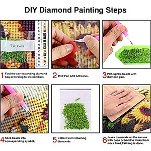 AOKLLA Diamond Painting Kits for Adults Clearance, 6 Pack Halloween Diamond Art Kits for Kids, DIY 5D Round Full Drill Crafts Diamond dots Home Wall Decor Gifts Horror Movie (12x16inch)