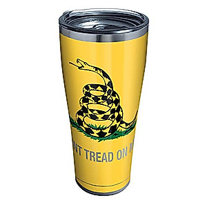 Tervis Gadsden Flag Don't Tread On Me Triple Walled Insulated Tumbler Travel Cup Keeps Drinks Cold & Hot, 30oz Legacy, Stainless Steel