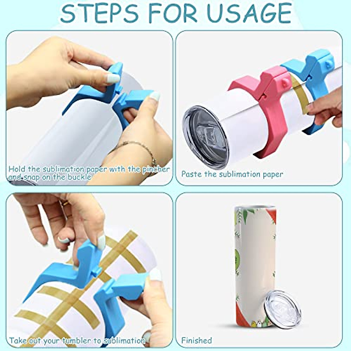 2Pcs Sublimation Tumblers Pinch Tool, Tumbler Clamp Grip Tool for 20 Oz Sublimation Blanks Tumblers Cups Mug Skinny Straight,Sublimation Accessories and Supplies