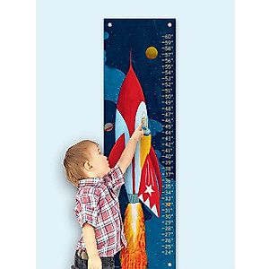 Oopsy Daisy Rocket Man Growth Chart, Rocket Man, Red