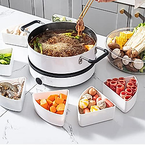 Shopwithgreen Divided Serving Tray with Lid, Removable Divided Platter Food Storage Containers with 4 Compartment for Christmas Party, Veggies, Snack, Fruit, Nuts, Candy, Cracker, Chip