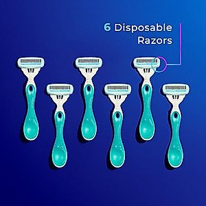 Schick Hydro Silk Sensitive Skin Disposable Razors for Womens, 6 Count
