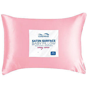 Toddler Pillows for Sleeping, Small Kids Pillow Satin 13"x18" Soft Pillow, Perfect for Travel, Nap, Toddler Cot Bed, Daycare, Pink Toddler Pillow for Girls