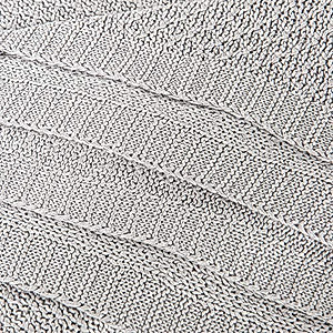 NTBAY Natural Bamboo Cable Knit Throw Blanket, 2.2 lbs Soft and Cooling Touch Bed Blanket, 51x67 Inches, Silver Grey