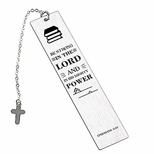 Bookmark for Bible - Christian Religious Gifts for Men, Women, Kids as Gifts for Christian with Cross Pendants-(Ephesians 6:10)