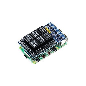 PiRelay 6 Power Relay Module for Raspberry Pi, 6 Channel Relay Shield for Raspberry Pi, Relay HAT Expansion Relay Board for Raspberry Pi 4B/3B+/3B/2B/B+/A+