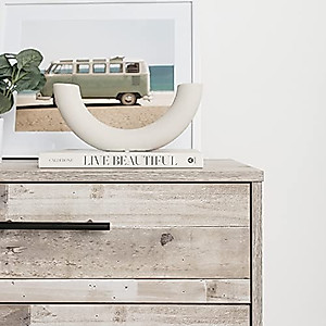 Signature Design by Ashley Neilsville Industrial 3 Drawer Chest of Drawers, Whitewash