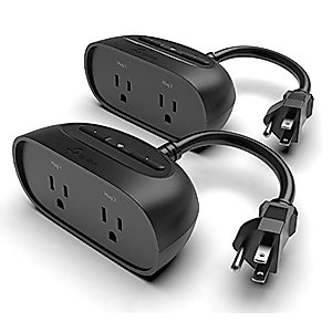 Kasa Outdoor Smart Plug 2 Pack, Smart Home Wi-Fi Outlet with 2 Sockets, IP64 Weather Resistance, Works with Alexa, Google Home & IFTTT, No Hub Required, ETL Certified(KP400P2)