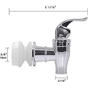 Hgzaccompany Push Style Faucet For Beverage Dispenser Carafe, Beverage Dispenser Replacement Spigot,Lever Pour Spout For Beverage Dispenser (Silver)