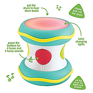 Early Learning Centre Lights & Sounds Drum, Hand Eye Coordination, Stimulates Senses, Kids Toys for Ages 09 Month, Amazon Exclusive