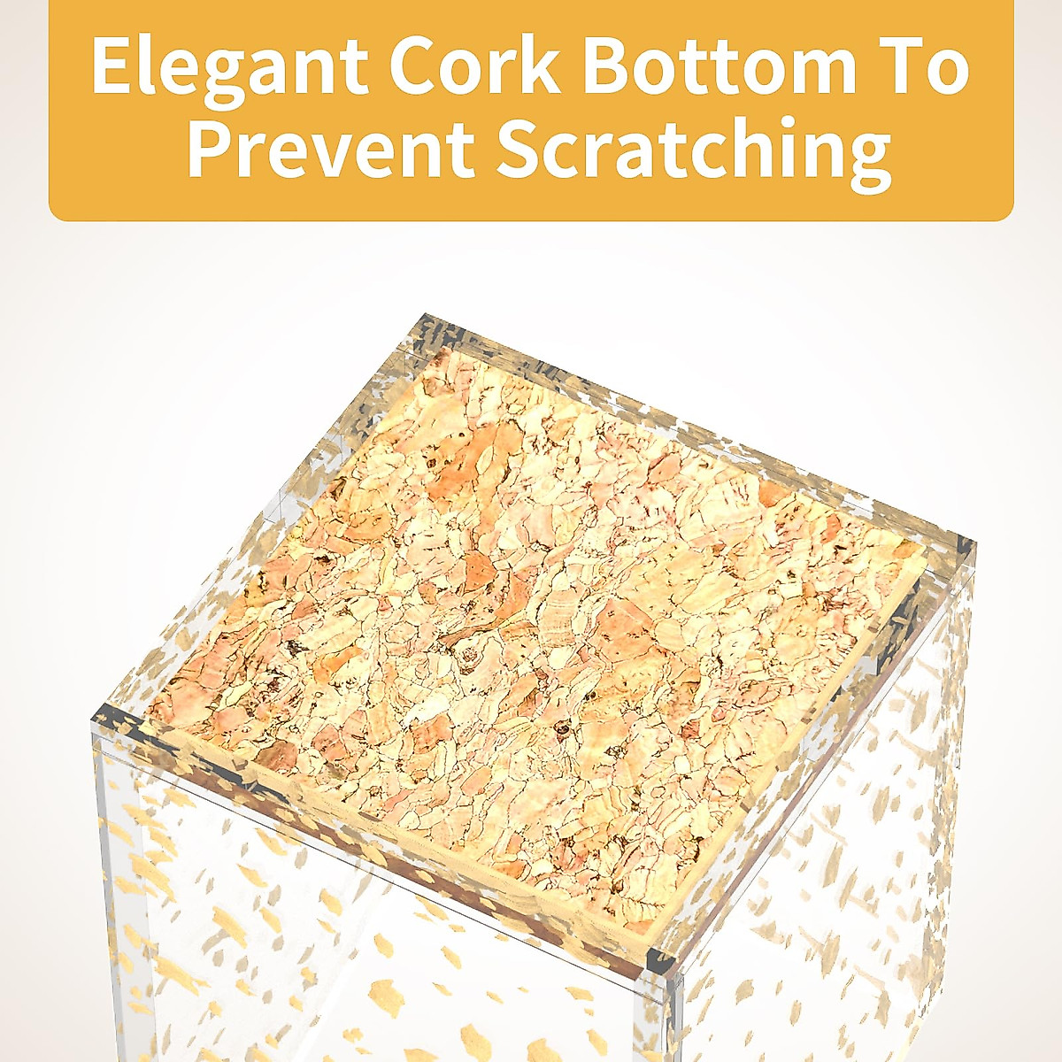 Modern Acrylic Pen Holder with 1 Compartments Gold Base, Multifunctional Pencil Holder for Desk Gold Leaf, Makeup Brush Holder, Marker Holder for Office, Classroom, Home