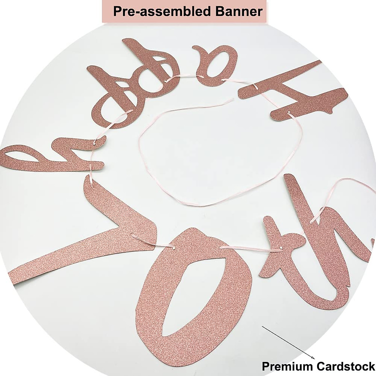 WOJOGO 70th Birthday Decorations Women, Rose Gold 70 Birthday Decorations for Men, Including Happy 70th Birthday Banner Hanging Swirls Birthday Cake Topper Balloons for Party Supplies