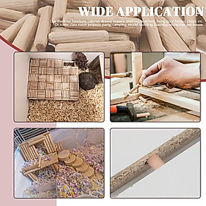 Hilitchi 900Pcs 6mm 8mm 10mm L Fluted Wood Dowel Pins & 1/4” 5/16” 3/8" L Fluted Wood Dowel Pins