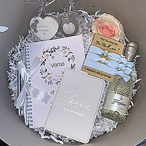 6 Packs Hair Tie Favors - Bridesmaid Proposal Gifts for Wedding, Bachelorette Party, and Bridal Shower (Baby Blue)