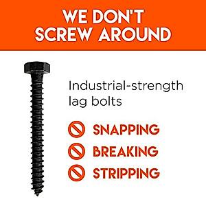 Lag Bolt Kit for Mounting A TV Into Wood Or Concrete - Includes Heavy Duty Bolts, Fischer Concrete Anchors and 2 Drill Bits