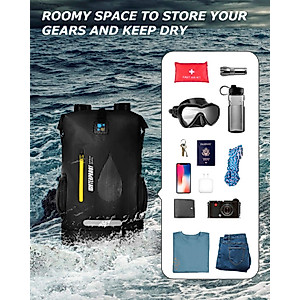 IDRYBAG Waterproof Backpack Dry Bag PVC 30L, Floating Bag Dry Backpack for Men, Dry Sack Waterproof Bag for Kayaking, Canoeing, Boating, Camping, Hiking