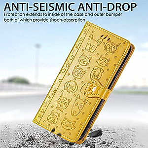 ONV Wallet Case for Samsung Galaxy Note 10 Plus - Cute Animal Leather Case Folio Cover with Strap Card Holder Anti-Shock Kickstand Magnet Flip Case for Samsung Galaxy Note 10 Plus [MG] -Yellow