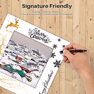 AUEAR 15 Pack Pre-Cut Acid-Free 12x12 White Picture Mats with White Core Bevel Cut for 8x8 Photos/Prints