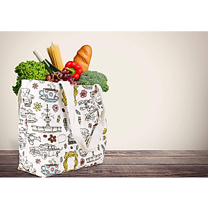 WZHH Friends TV Show Merchandise Peephole Kitchen Reusable Grocery Bags., White, Small