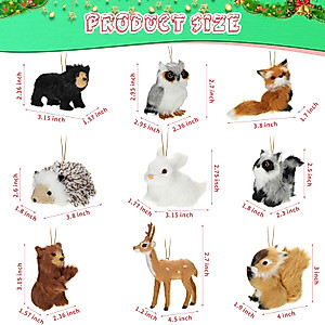 Plush Animal Christmas Ornaments, Felt Woodland Forest Furry Animals for Christmas Tree Ornaments Backpack Holiday Party Hanging Decoration Home(30 Pieces,Fresh)