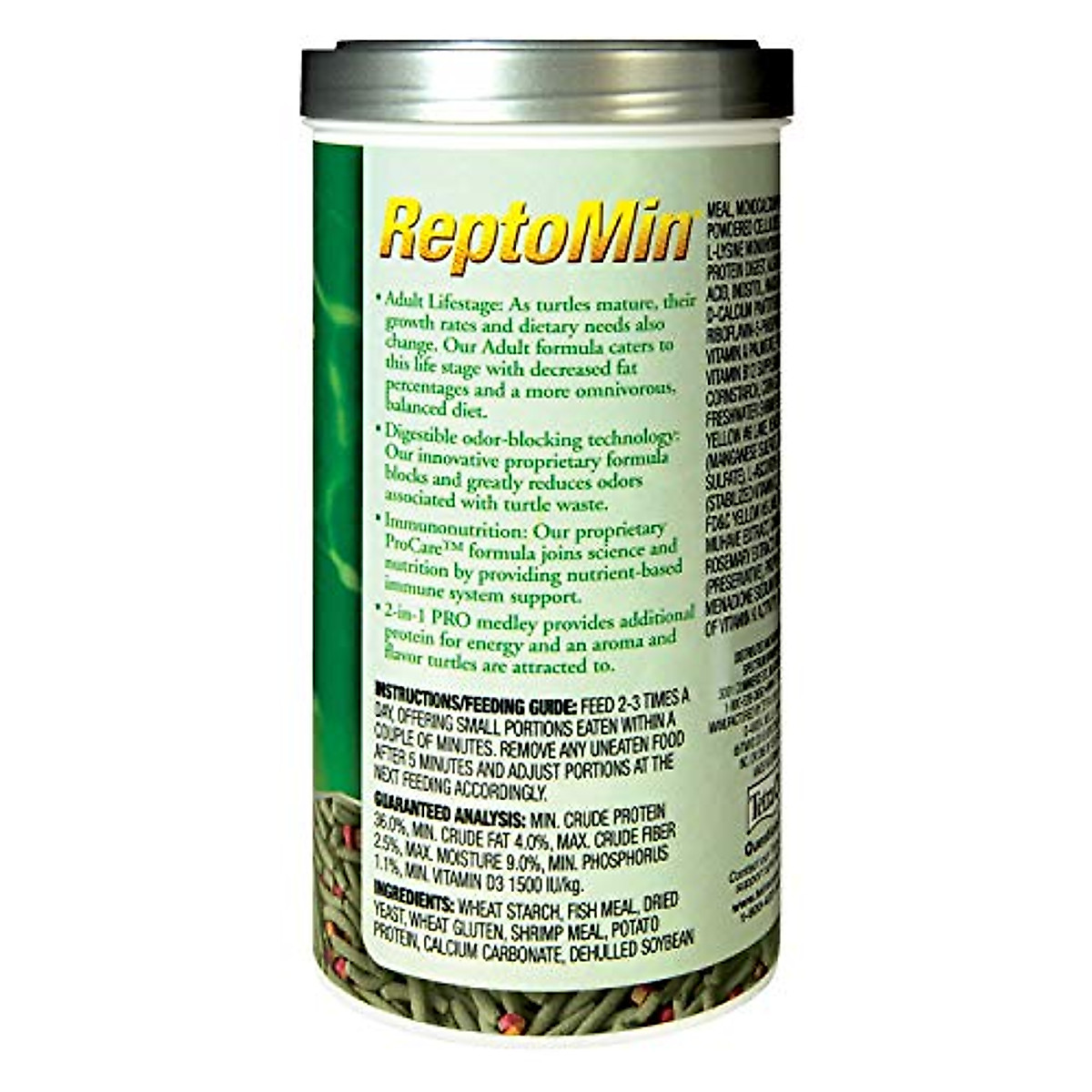 TetraFauna Pro ReptoMin Adult Turtle Formula 8.11 Ounces, Floating Sticks Turtle Food (77099-00)