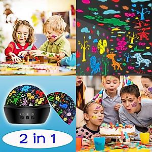 HONGID Night Light for Kids,Kids Night Light Projector,2 in 1 Boys Room Decor,Christmas Xmax Birthday Gifts for Children,Cool Light Sensory Aesthetic Room Decor-Black