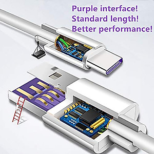 TriRanger Type C Cable QC3 USB Fast Charger Supercharge Compatible With Huawei Mate30 Mate20 10 9 MateRs, P30 Pro P20 P10 Plus, Honor Magic, Samsung Galaxy S9 S8 Plus Note 8, Google Pixel 2 XL, Moto Z