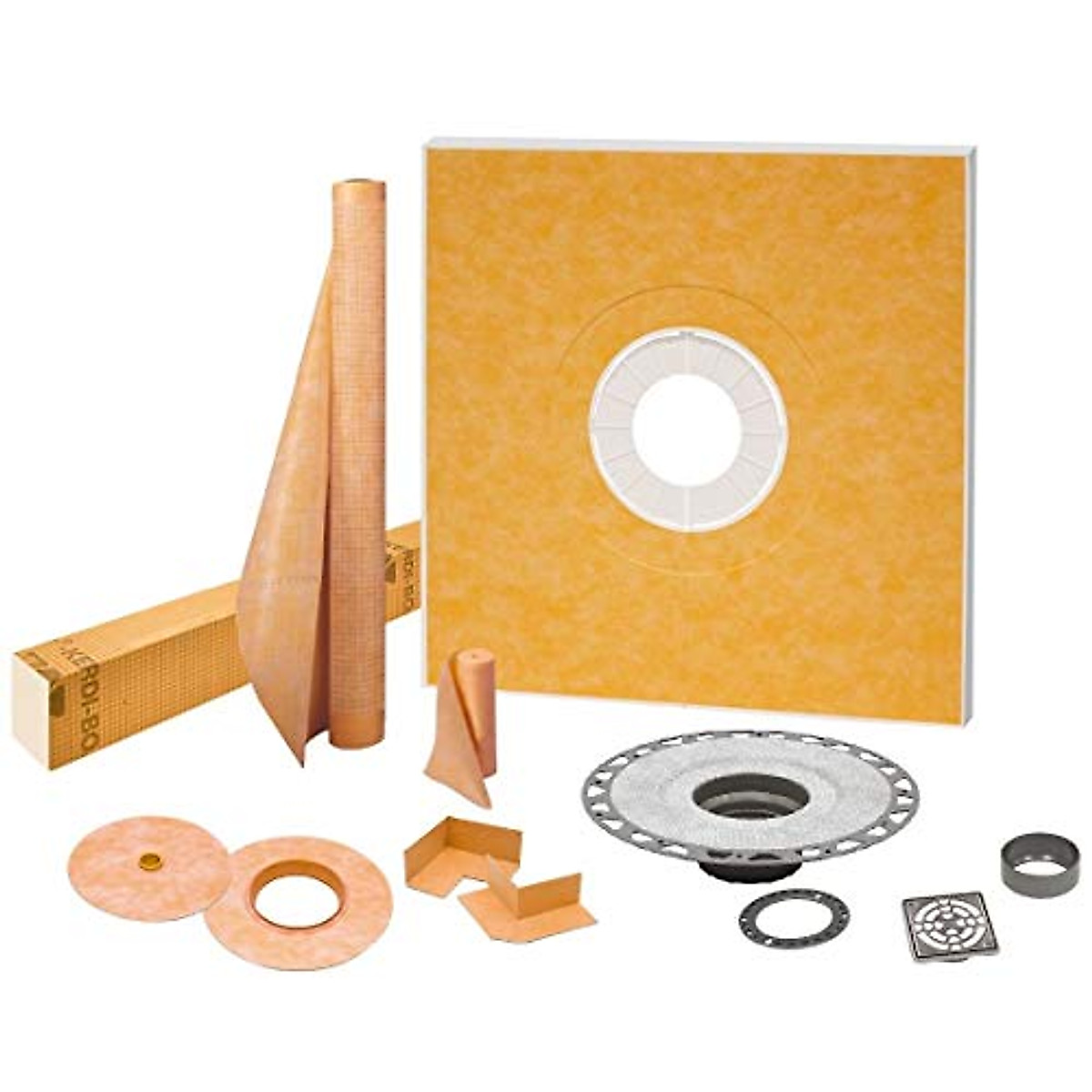 Schluter Systems KK122PVCE Kerdi 48-Inch x 48-Inch PVC Shower Kit with Stainless Steel Drain