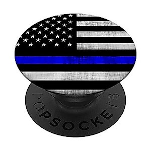 USA Flag Thin blue Line Police Officer Chirstmas Gifts PopSockets PopGrip: Swappable Grip for Phones & Tablets